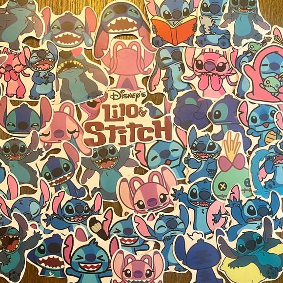 Disney | Accessories | Disney Lilo Stitch Blue And Pink Sticker ...